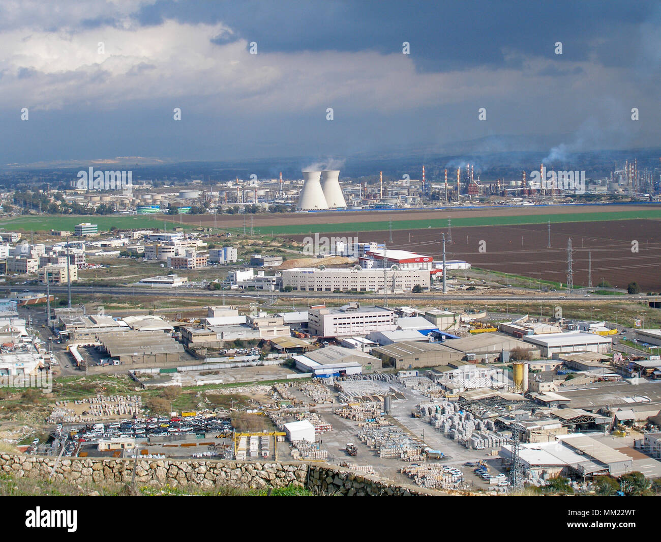 Petrochemical factory and Oil Refinery. Photographed in Haifa Bay ...