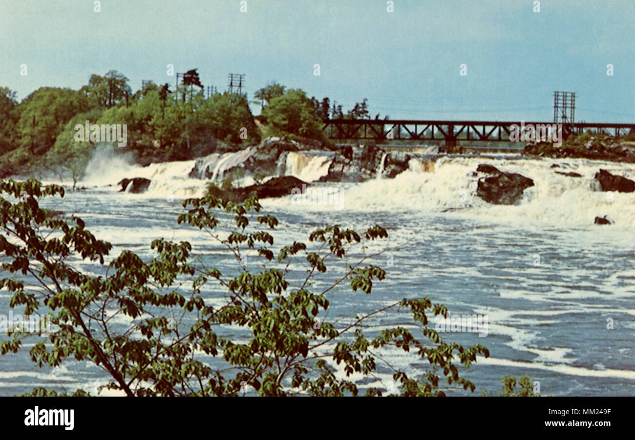 Falls on the Androscoggin River. Lewiston. 1965 Stock Photo - Alamy