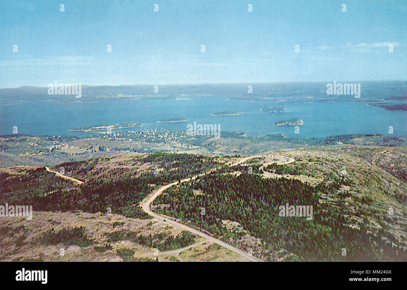 View of Mount Cadillac Summit. Mount Desert. 1955 Stock Photo - Alamy