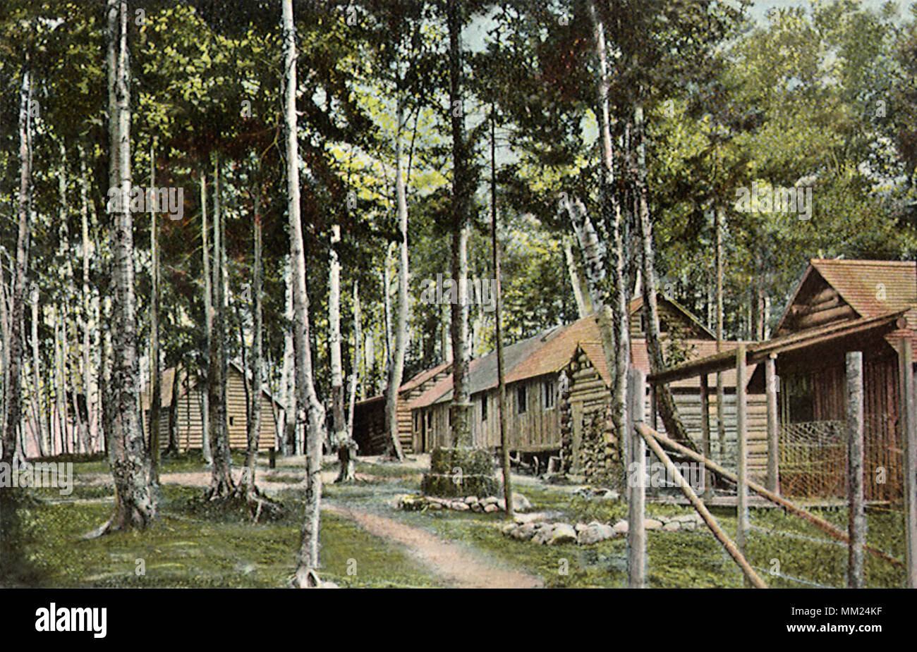 Camp Greenleaf on Sugar Island. Moosehead Lake.1905 Stock Photo - Alamy