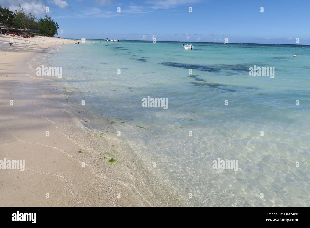 Colorful Indian ocean on a west side of Mauritius island Stock Photo ...