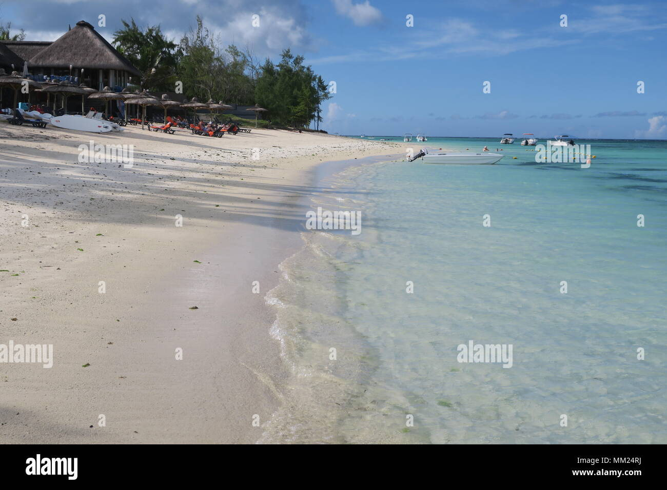 Colorful Indian ocean on a west side of Mauritius island Stock Photo ...