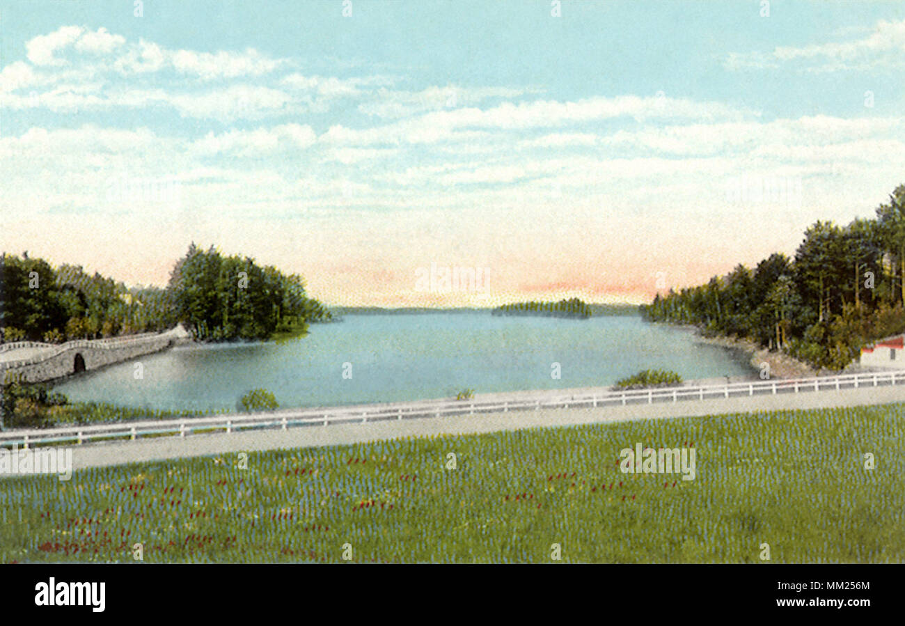 View of Mousam Lake. Sanford. 1935 Stock Photo - Alamy