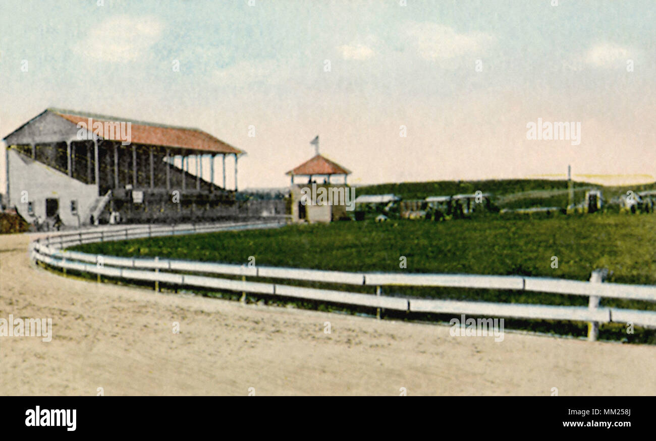 View of Race Track with Grandstand. Van Buren. 1900 Stock Photo - Alamy
