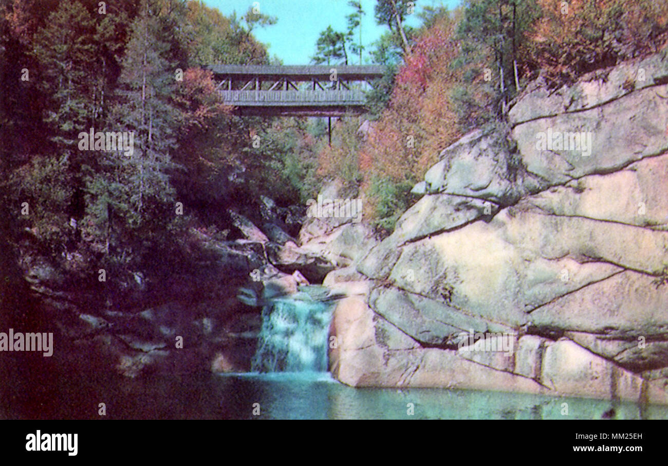 Pool and Sentinel Pine Bridge. Franconia Notch. 1940 Stock Photo - Alamy