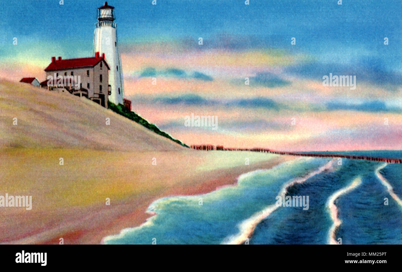 Cape Henlopen Lighthouse. Rehoboth Beach. 1940 Stock Photo - Alamy