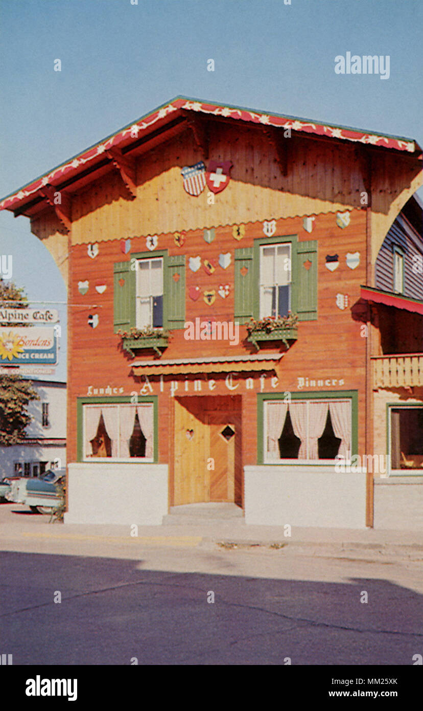 Alpine Cafe. New Glarus. 1960 Stock Photo - Alamy