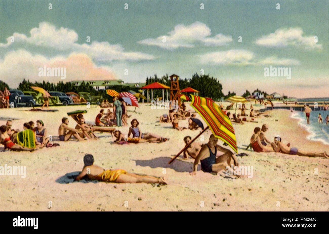 Beach on the Gulf of Mexico. Clearwater. 1940 Stock Photo - Alamy