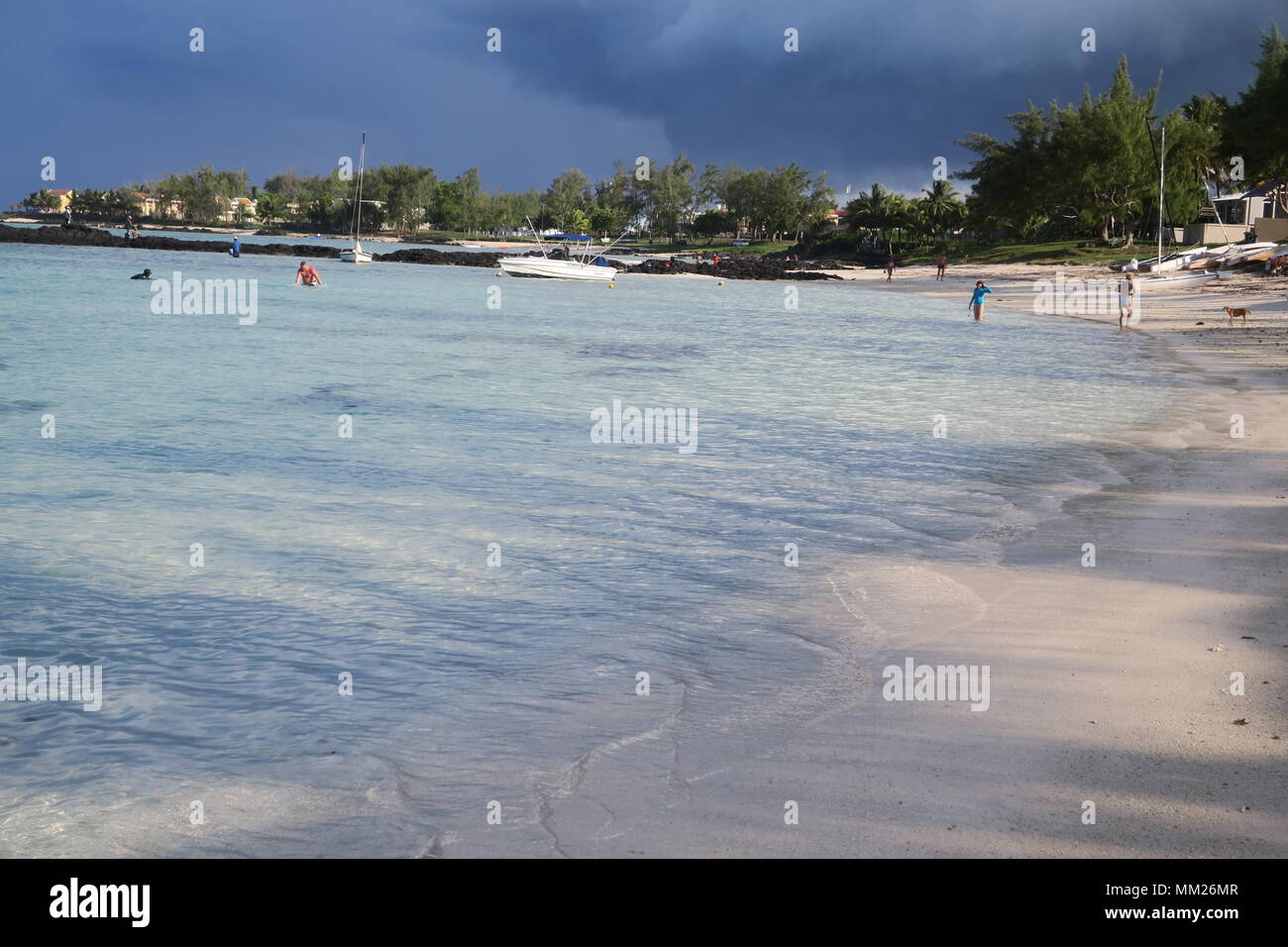 Colorful Indian ocean on a west side of Mauritius island Stock Photo ...