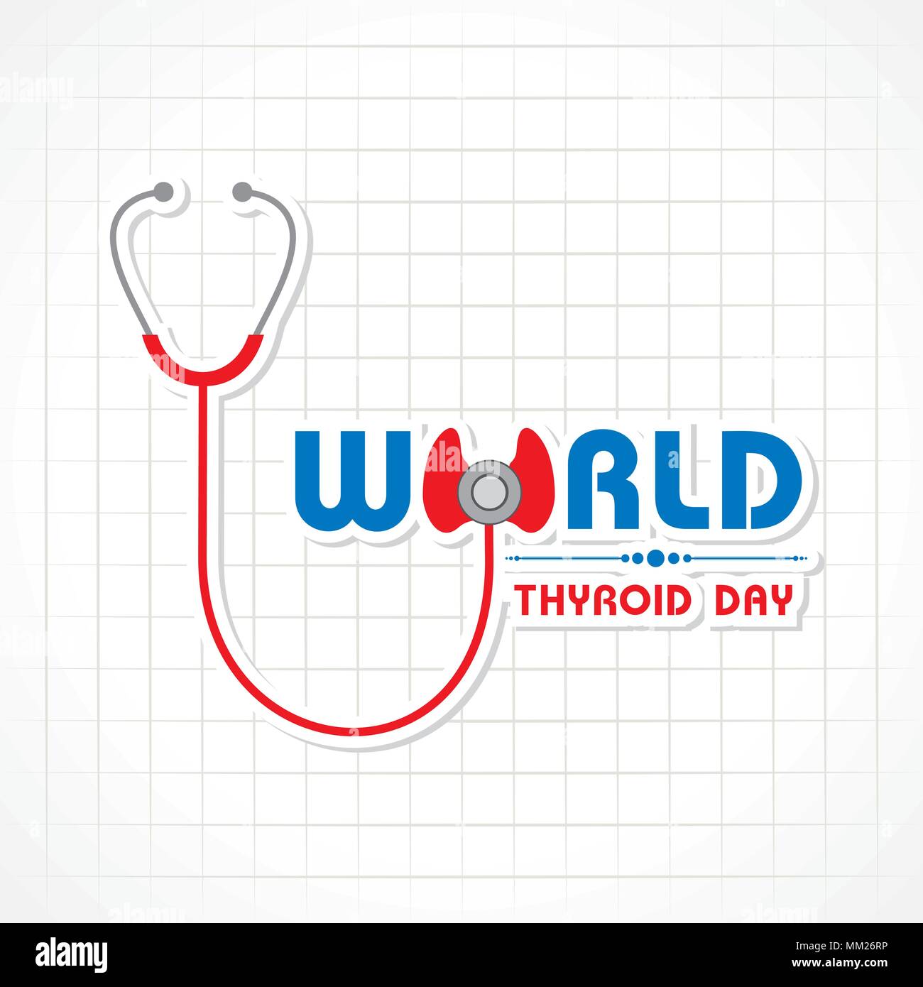 Vector illustration of World Thyroid Day poster with illustration of ...