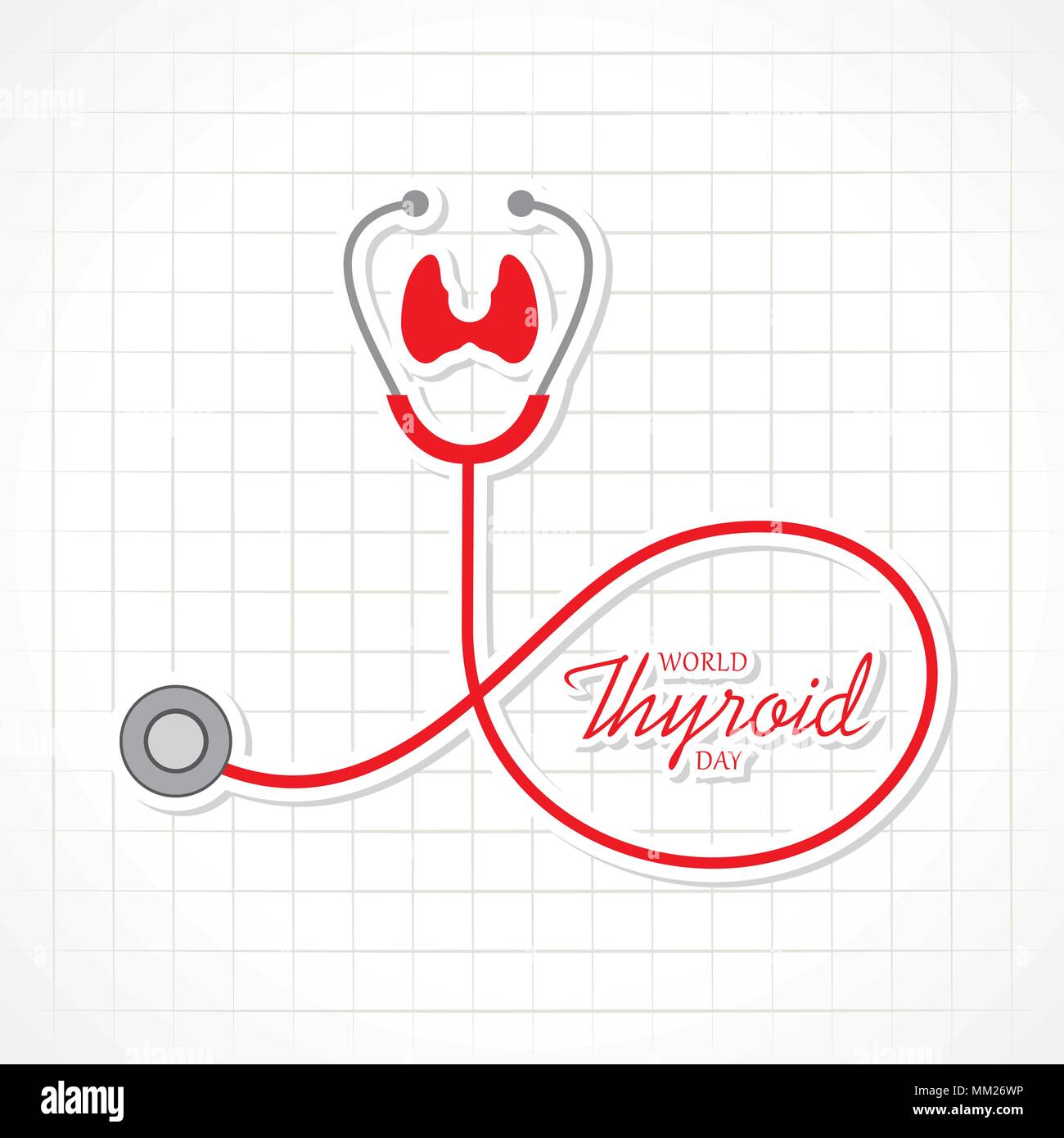 Vector illustration of World Thyroid Day poster with illustration of ...