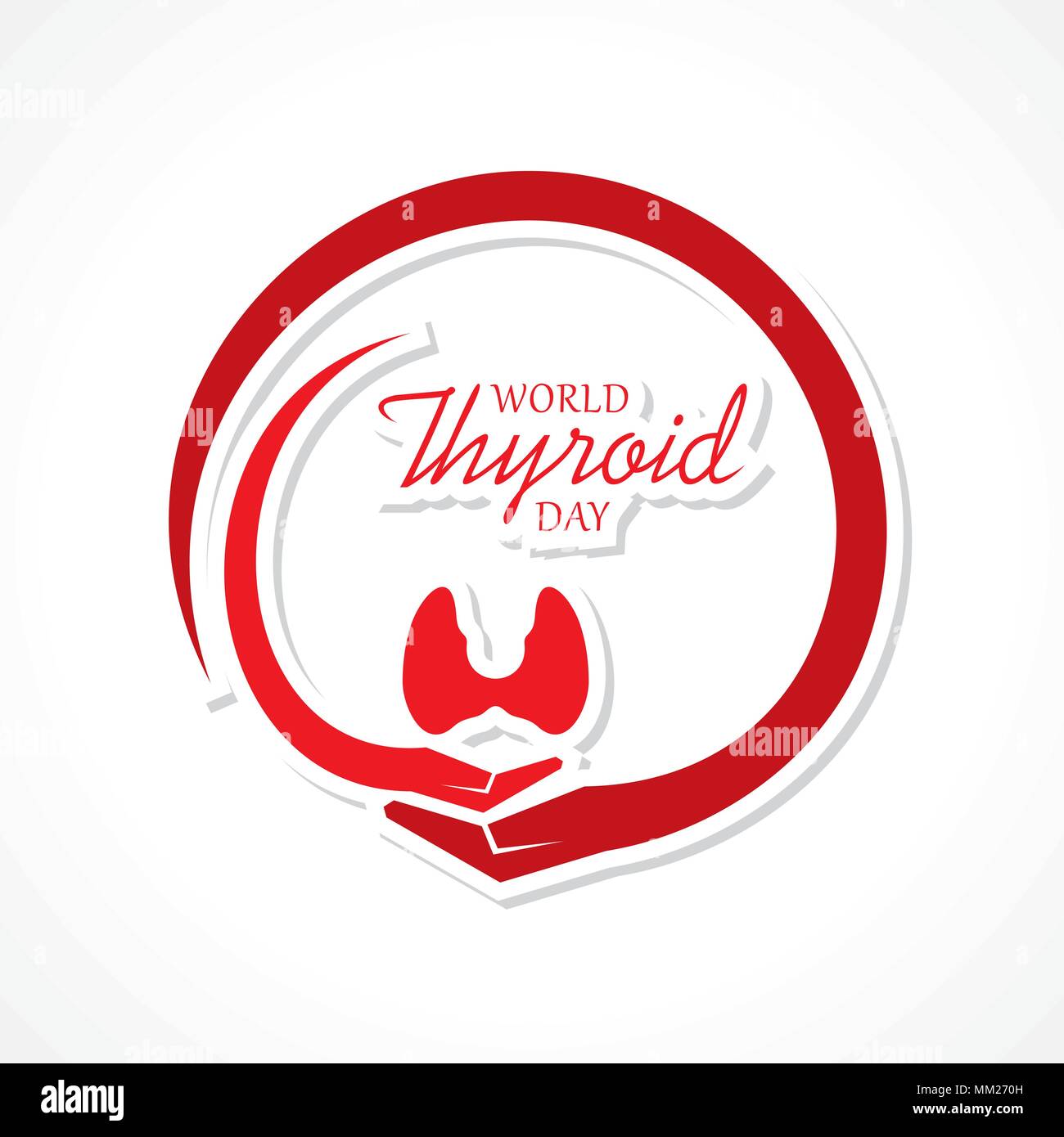 Vector illustration of World Thyroid Day poster with illustration of ...