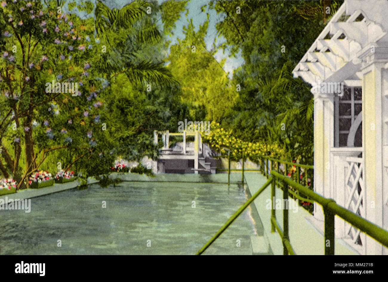 Pool at Edison Winter Home. Fort Myers. 1930 Stock Photo - Alamy