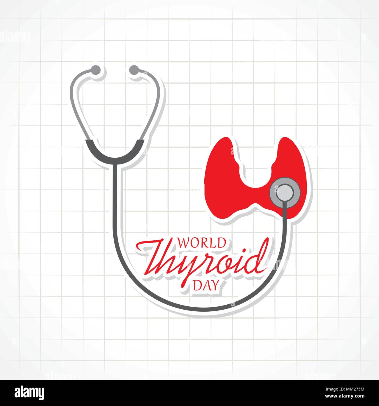 Vector illustration of World Thyroid Day poster with illustration of ...