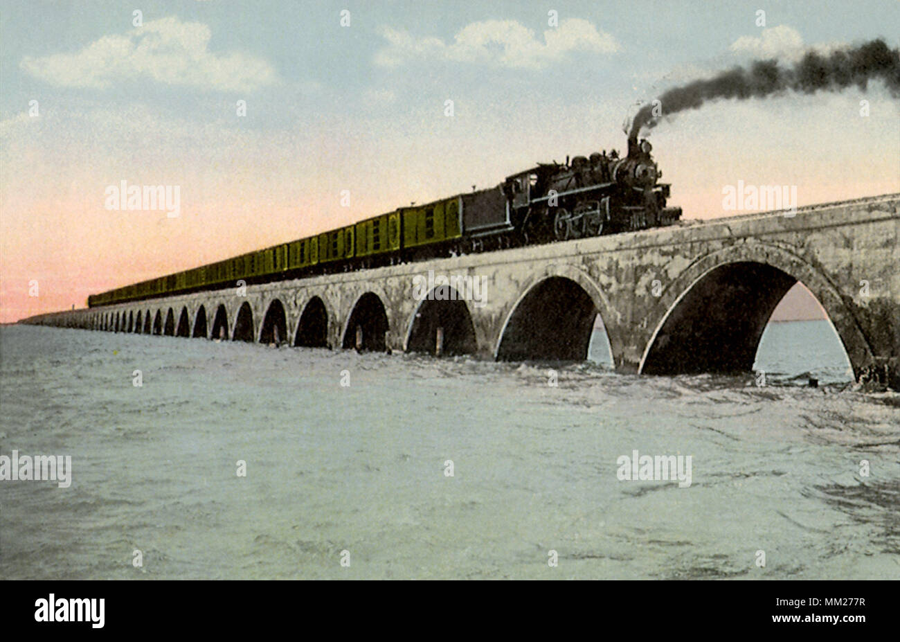 F. E. C. Railroad Long Key Viaduct. Jacksonville. 1910 Stock Photo - Alamy