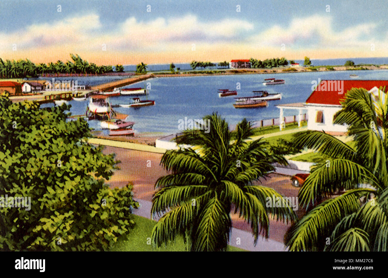 Shore View of Garrison Bight. Key West. 1940 Stock Photo - Alamy