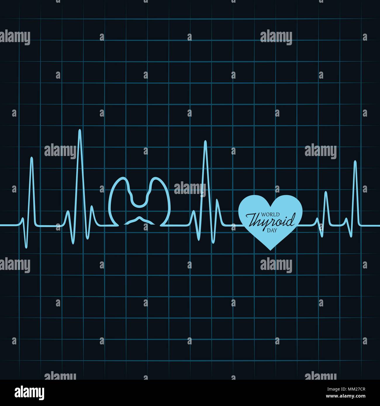 Vector illustration of World Thyroid Day poster with illustration of ...