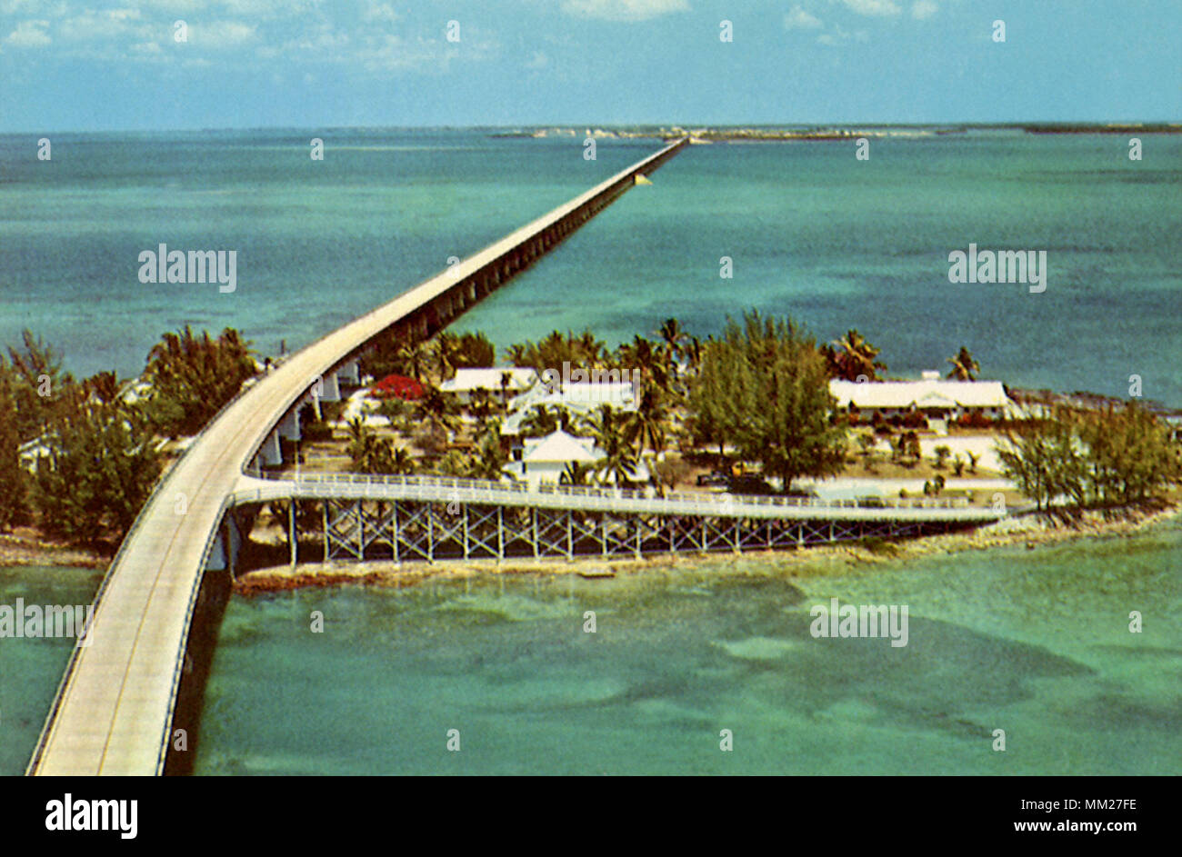 Seven Mile Bridge over Pigeon Key. Key West. 1960 Stock Photo - Alamy