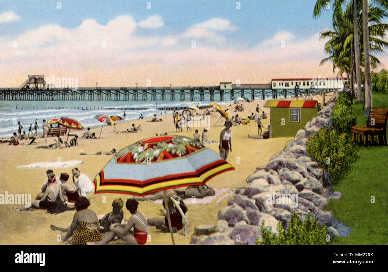 View of Beach. Palm Beach. 1930 Stock Photo - Alamy