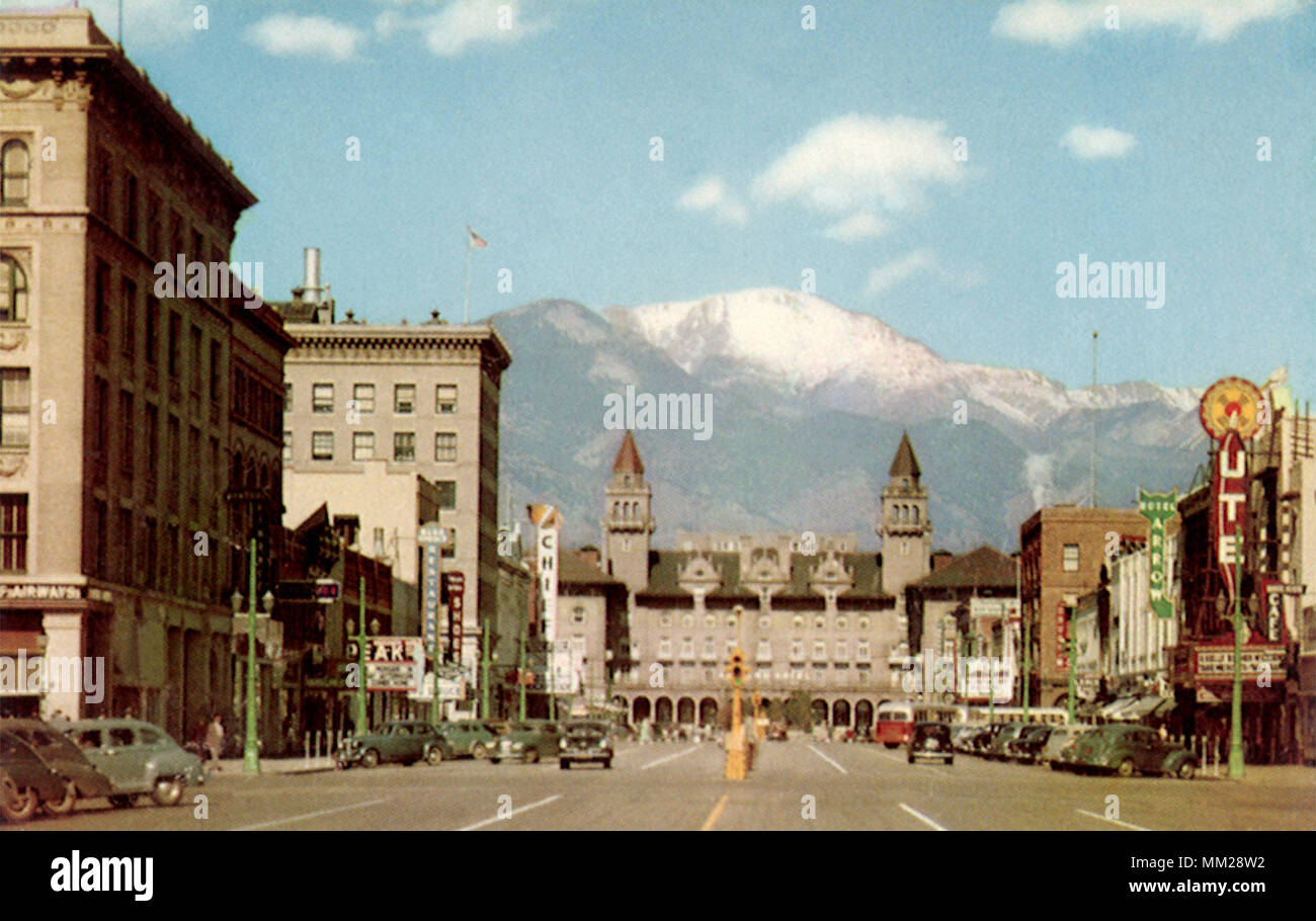 Pike's Peak Avenue. Colorado Springs. 1965 Stock Photo - Alamy