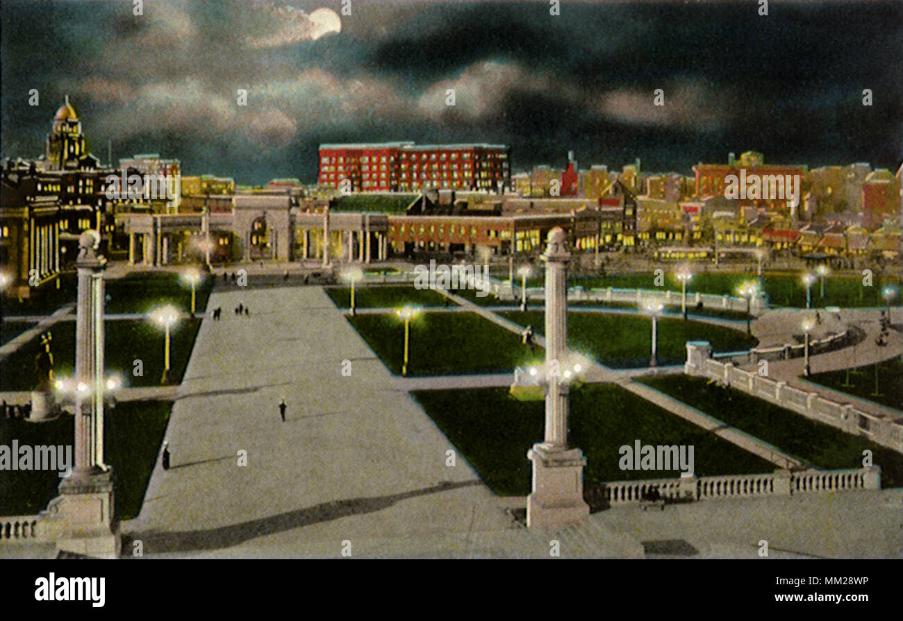 Civic Center at Night. Denver. 1920 Stock Photo - Alamy