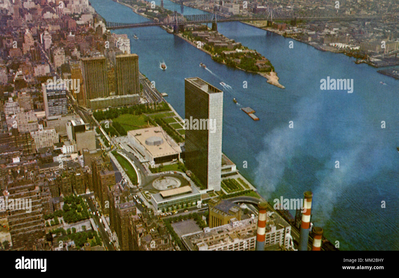 Aerial View of United Nations. New York City. 1955 Stock Photo - Alamy