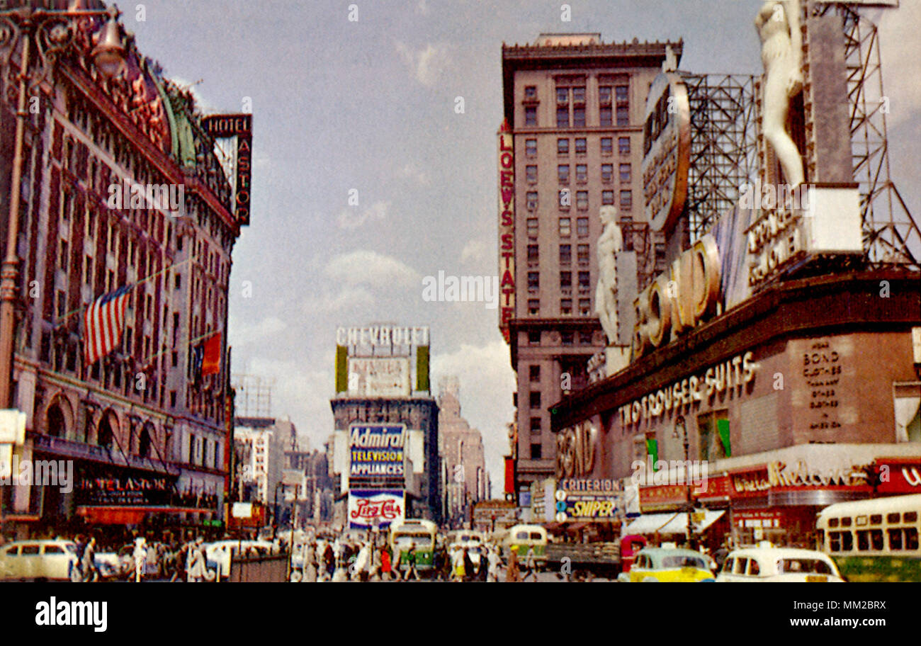 View of Times Square. New York City. 1955 Stock Photo - Alamy