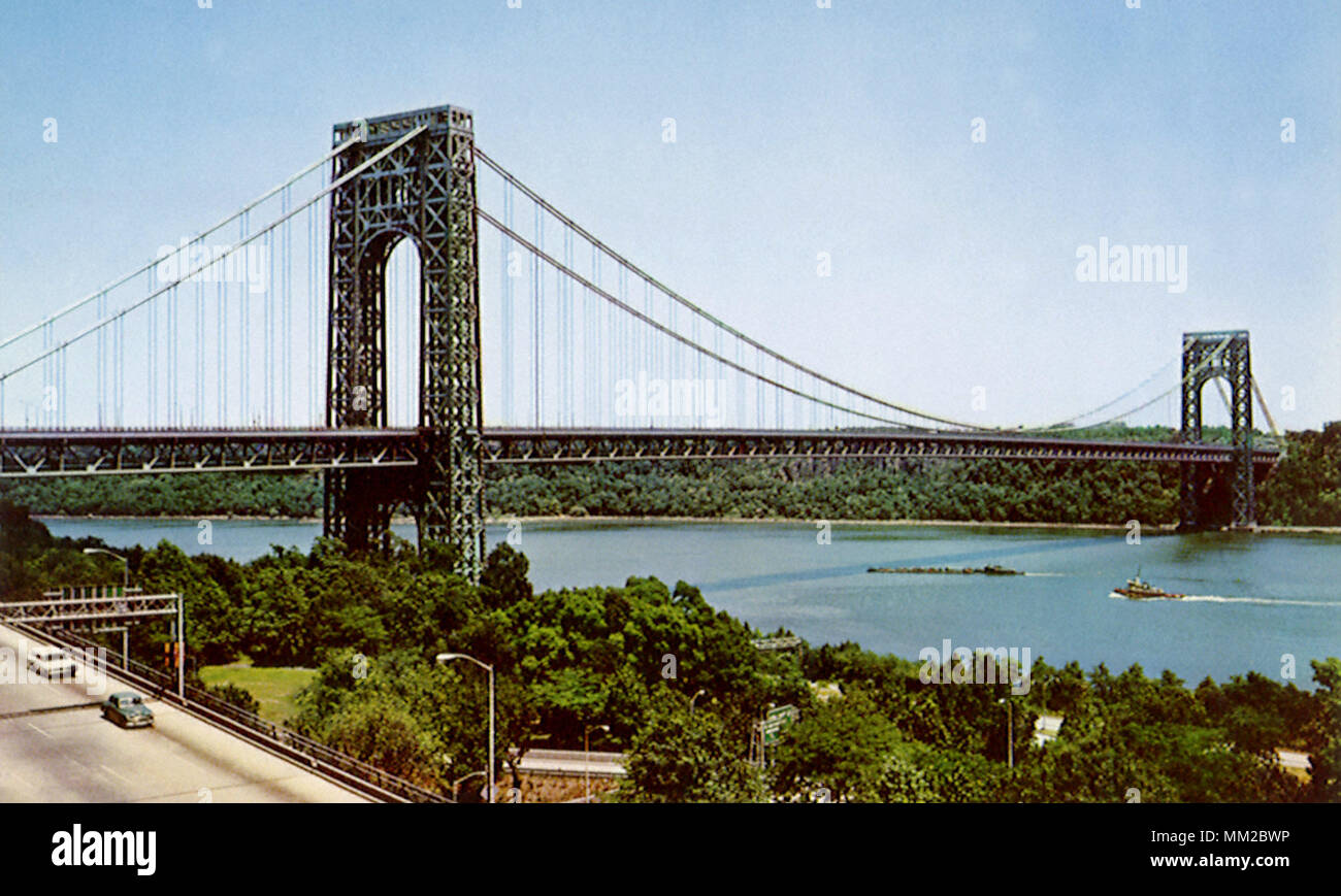 George Washington Bridge. New York City. 1955 Stock Photo - Alamy