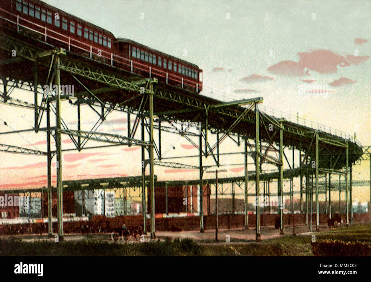 Elevated Train at 110th Street. New York City. 1910 Stock Photo - Alamy