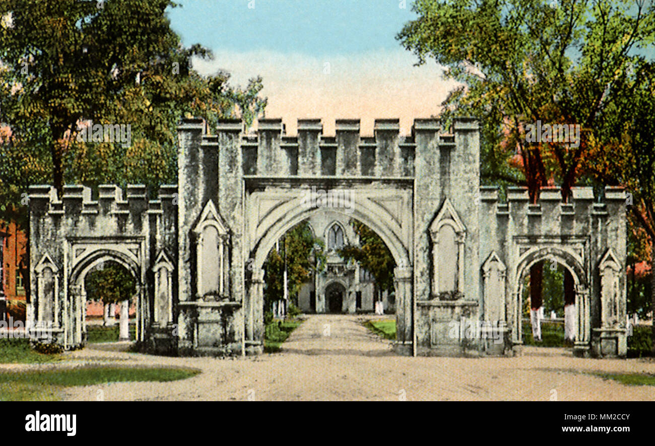 Entrance to GA Military College. Milledgeville. 1915 Stock Photo - Alamy