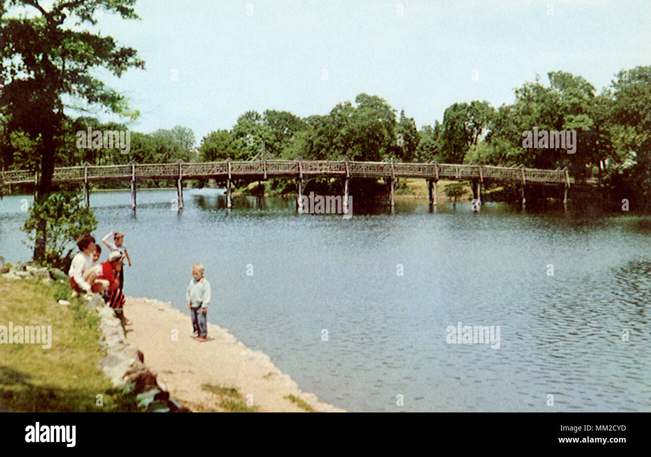 Rustic Bridge. Spring Lake. 1957 Stock Photo - Alamy