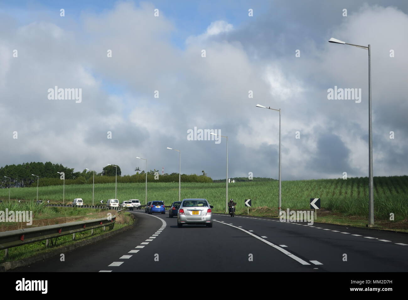 Interesting nature on Mauritius island, asphalt road, greenery Stock ...