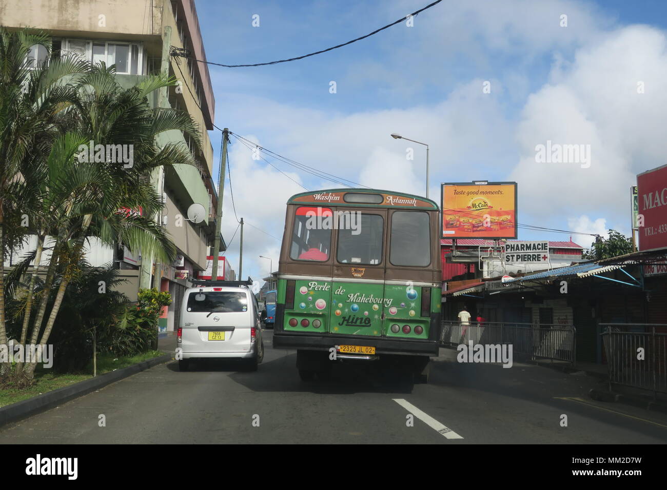 Interesting nature on Mauritius island, asphalt road, greenery Stock ...