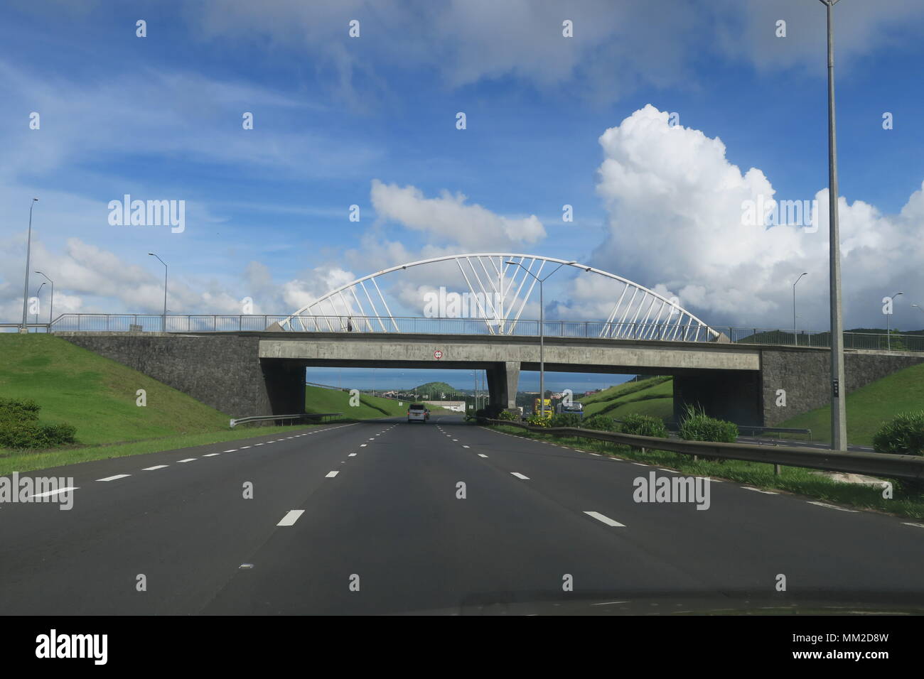 Interesting nature on Mauritius island, asphalt road, greenery Stock ...