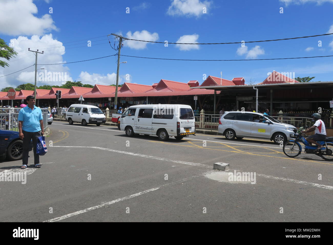 Interesting nature on Mauritius island, asphalt road, greenery Stock ...