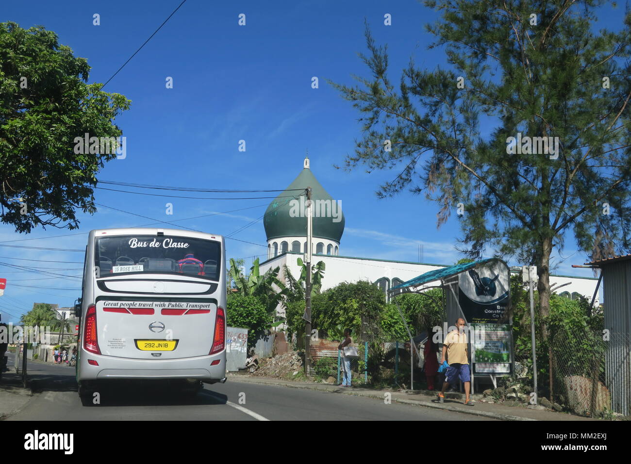 Interesting nature on Mauritius island, asphalt road, greenery Stock ...