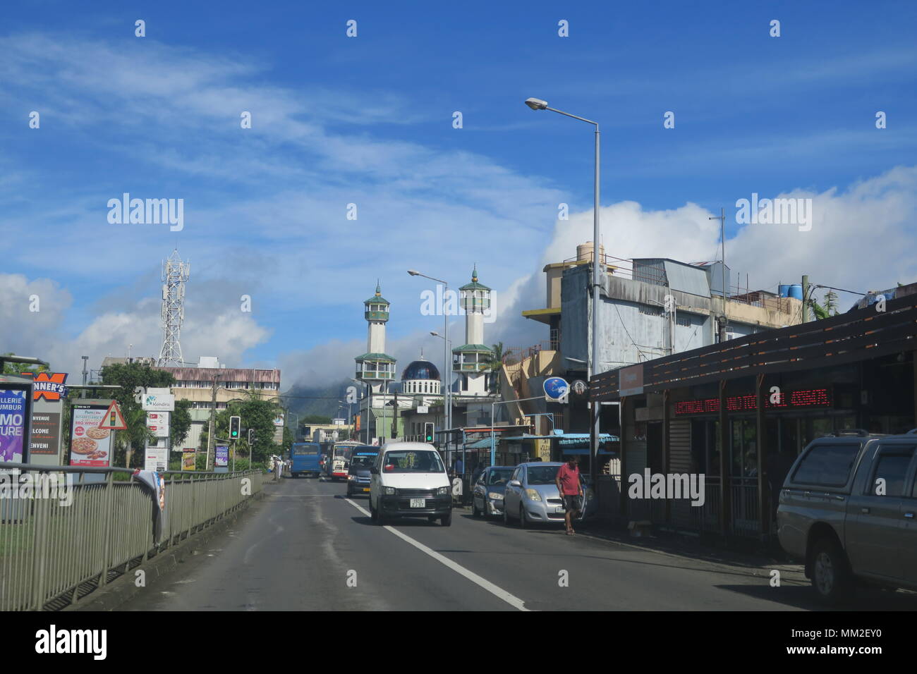 Interesting nature on Mauritius island, asphalt road, greenery Stock ...