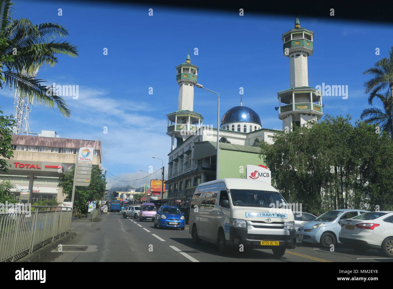 Interesting nature on Mauritius island, asphalt road, greenery Stock ...