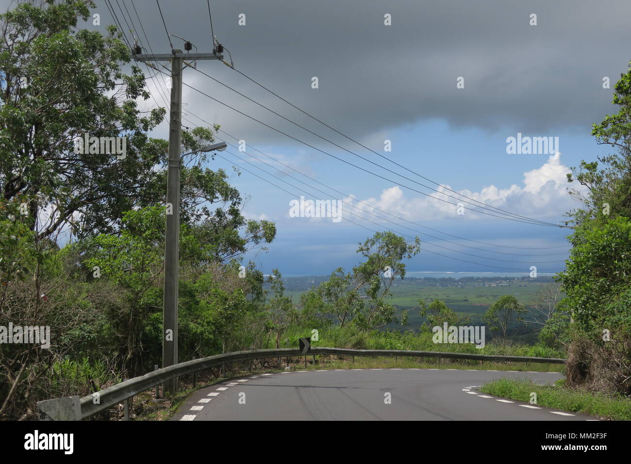 Interesting nature on Mauritius island, asphalt road, greenery Stock ...
