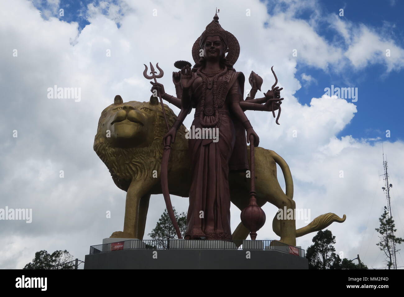 Durga Mata Statue at Ganga Talao, Grand Bassin, Mauritius, Hindu deity ...