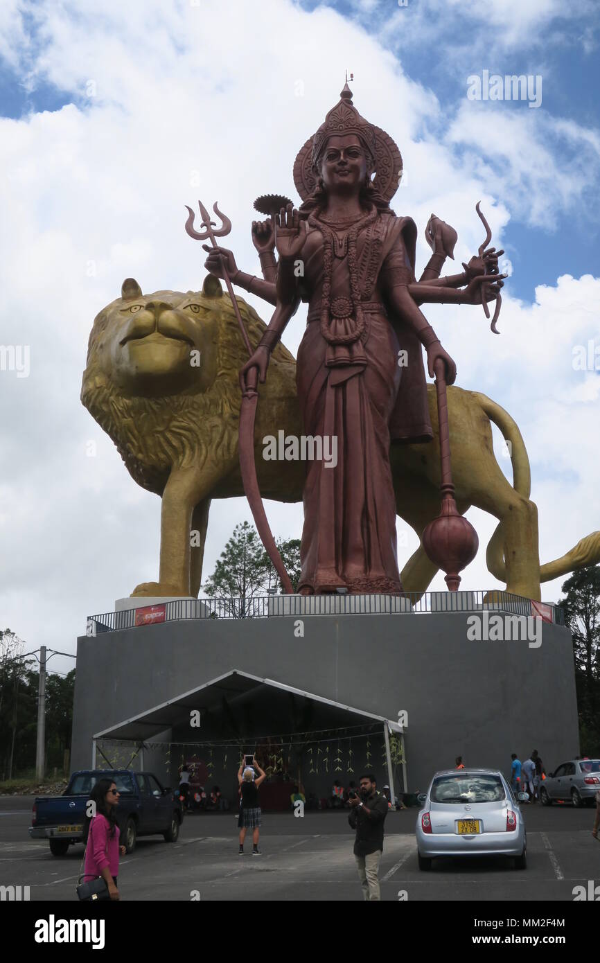 Durga Mata Statue at Ganga Talao, Grand Bassin, Mauritius, Hindu deity ...