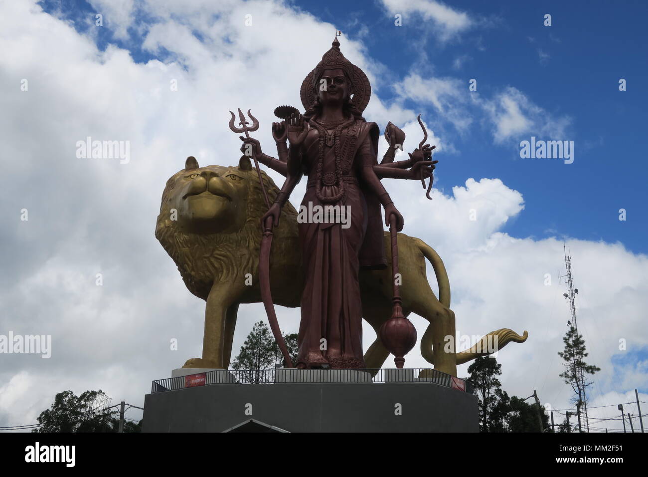 Durga Mata Statue at Ganga Talao, Grand Bassin, Mauritius, Hindu deity ...