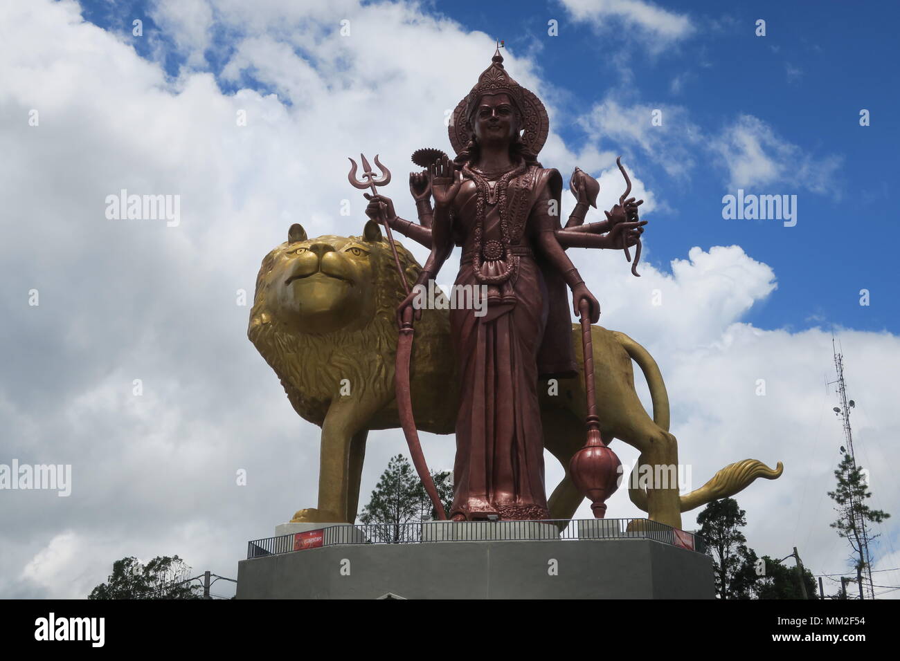 Durga Mata Statue at Ganga Talao, Grand Bassin, Mauritius, Hindu deity ...