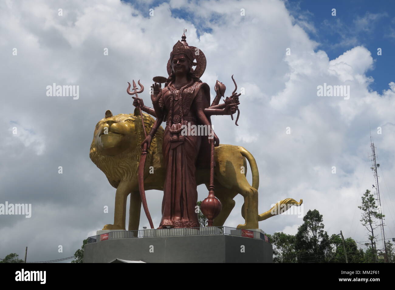 Durga Mata Statue at Ganga Talao, Grand Bassin, Mauritius, Hindu deity ...