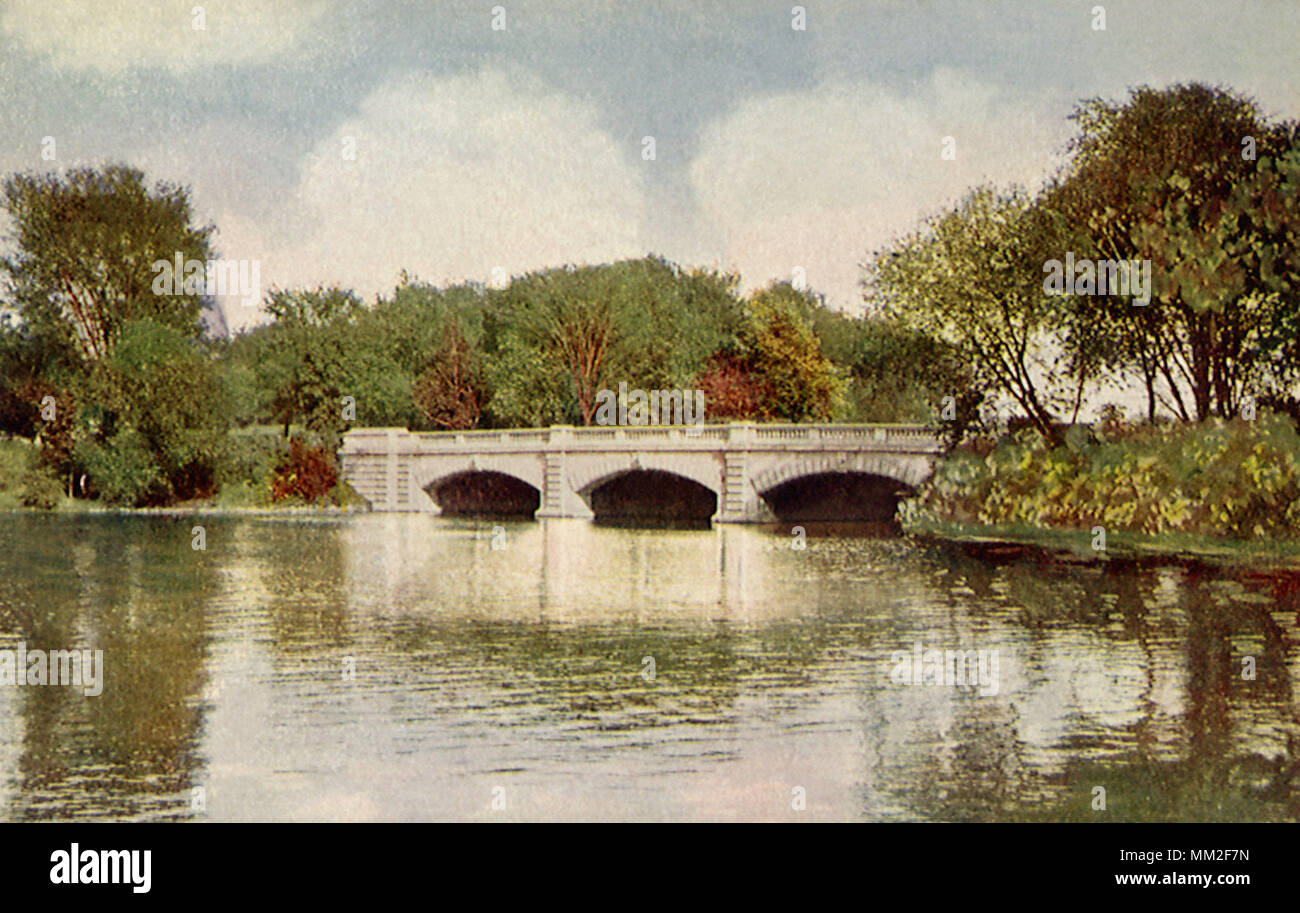 Bridge in Delaware Park. Buffalo. 1908 Stock Photo - Alamy