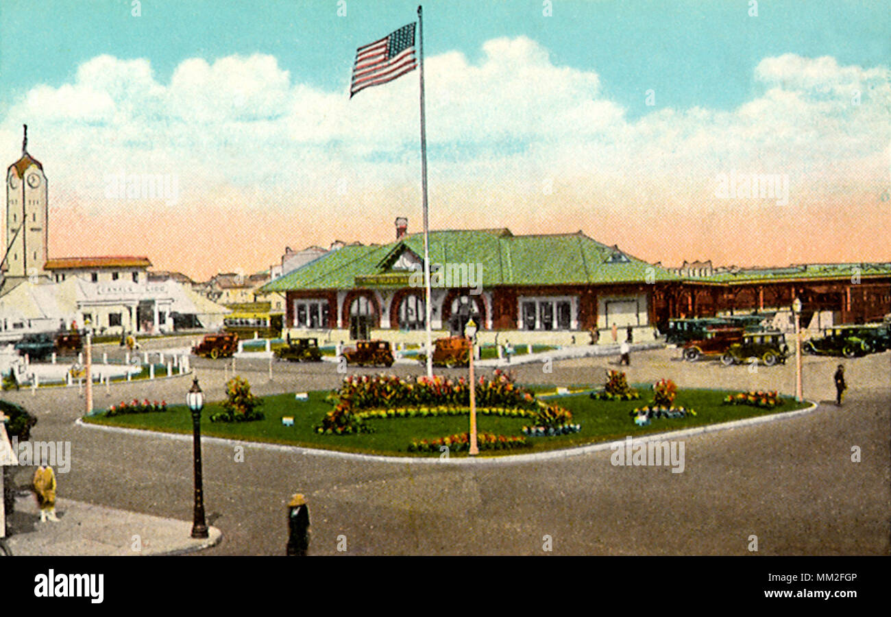 Railroad Station. Long Beach. 1920 Stock Photo - Alamy