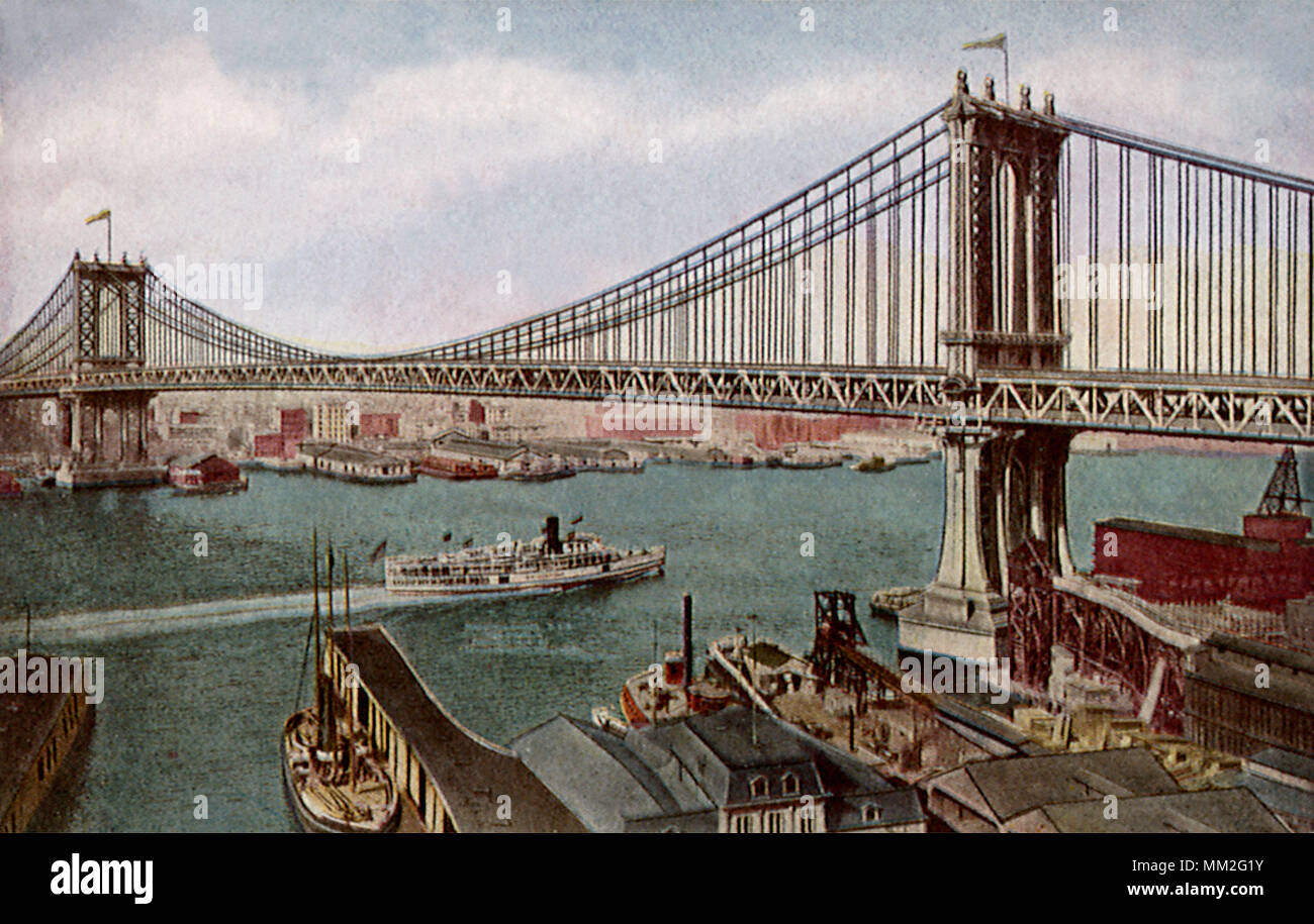 Manhattan Bridge. Brooklyn. 1909 Stock Photo - Alamy