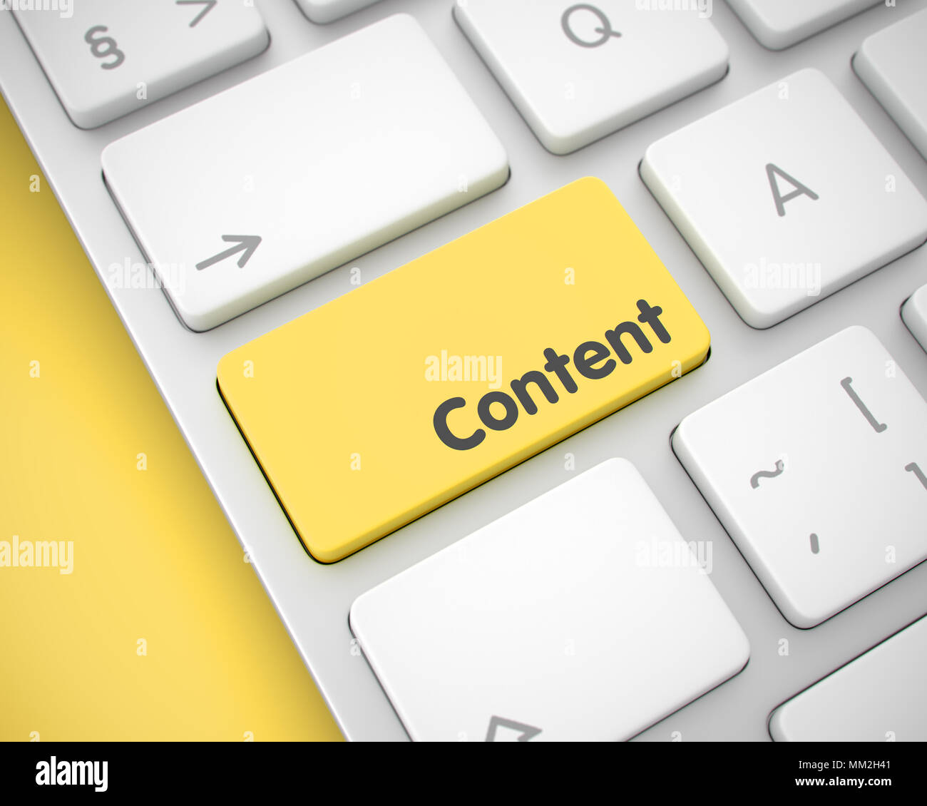 Content - Text on Yellow Keyboard Keypad. 3D Stock Photo - Alamy