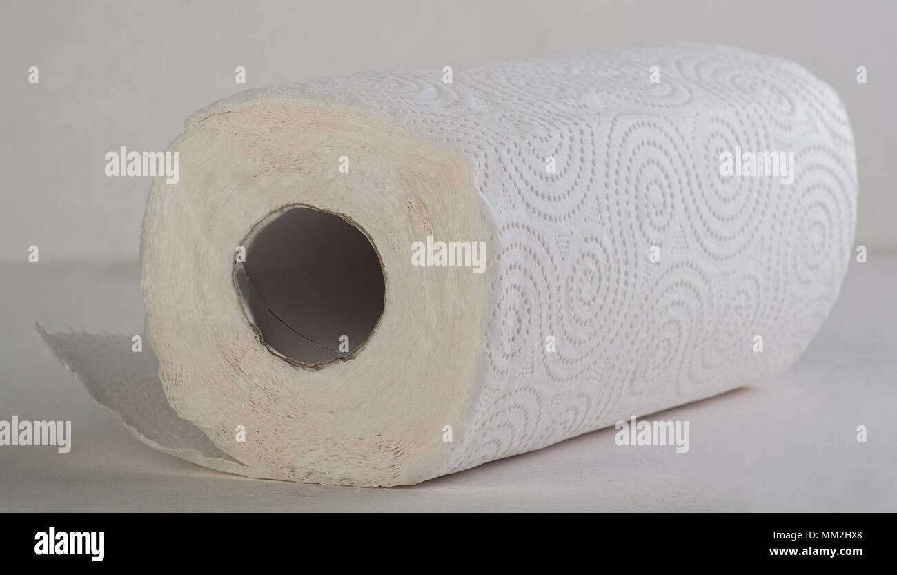 Roll paper on white background Stock Photo - Alamy