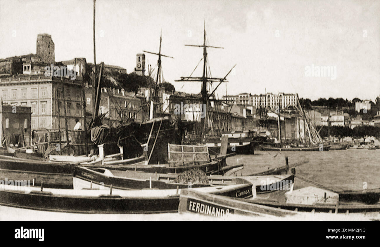 Boats and Port. Cannes. 1910 Stock Photo - Alamy